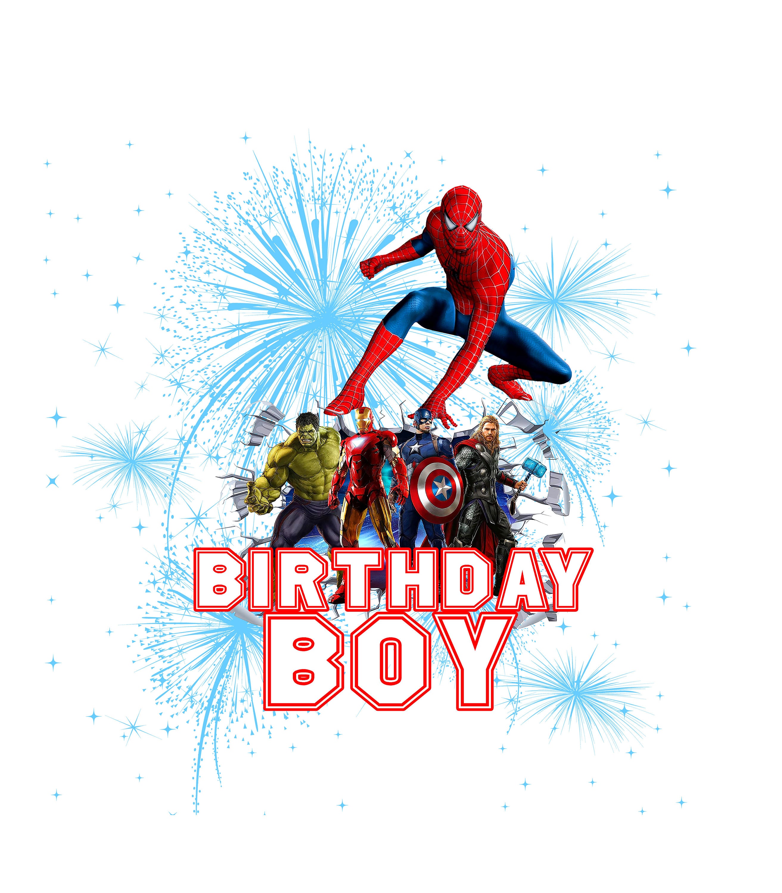 Avengers' Birthday Boy 4 Png Superhero 4rth Birthday Png Customizable ...