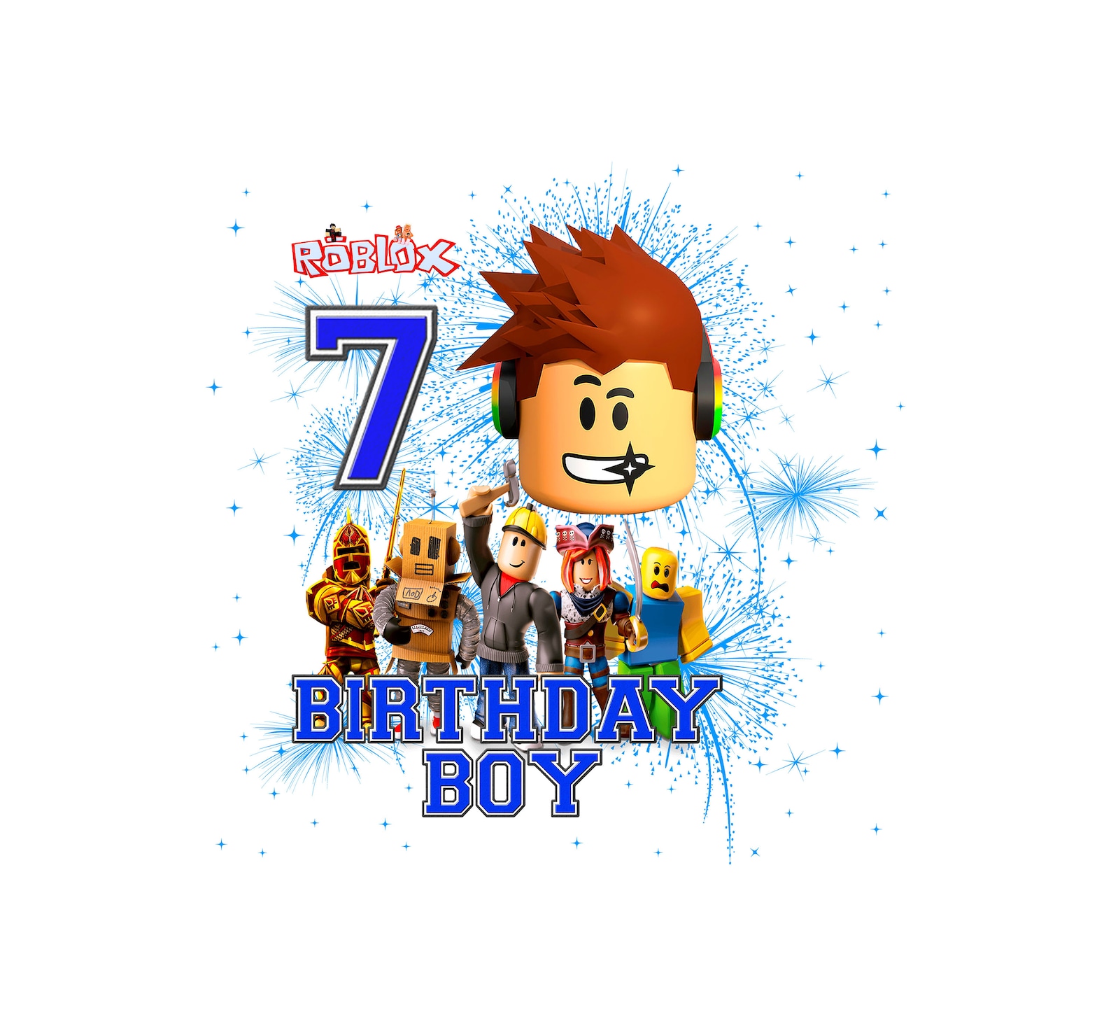 7th Birthday Boy Roblox Design, PNG SVG for T-shirts (digital Download ...