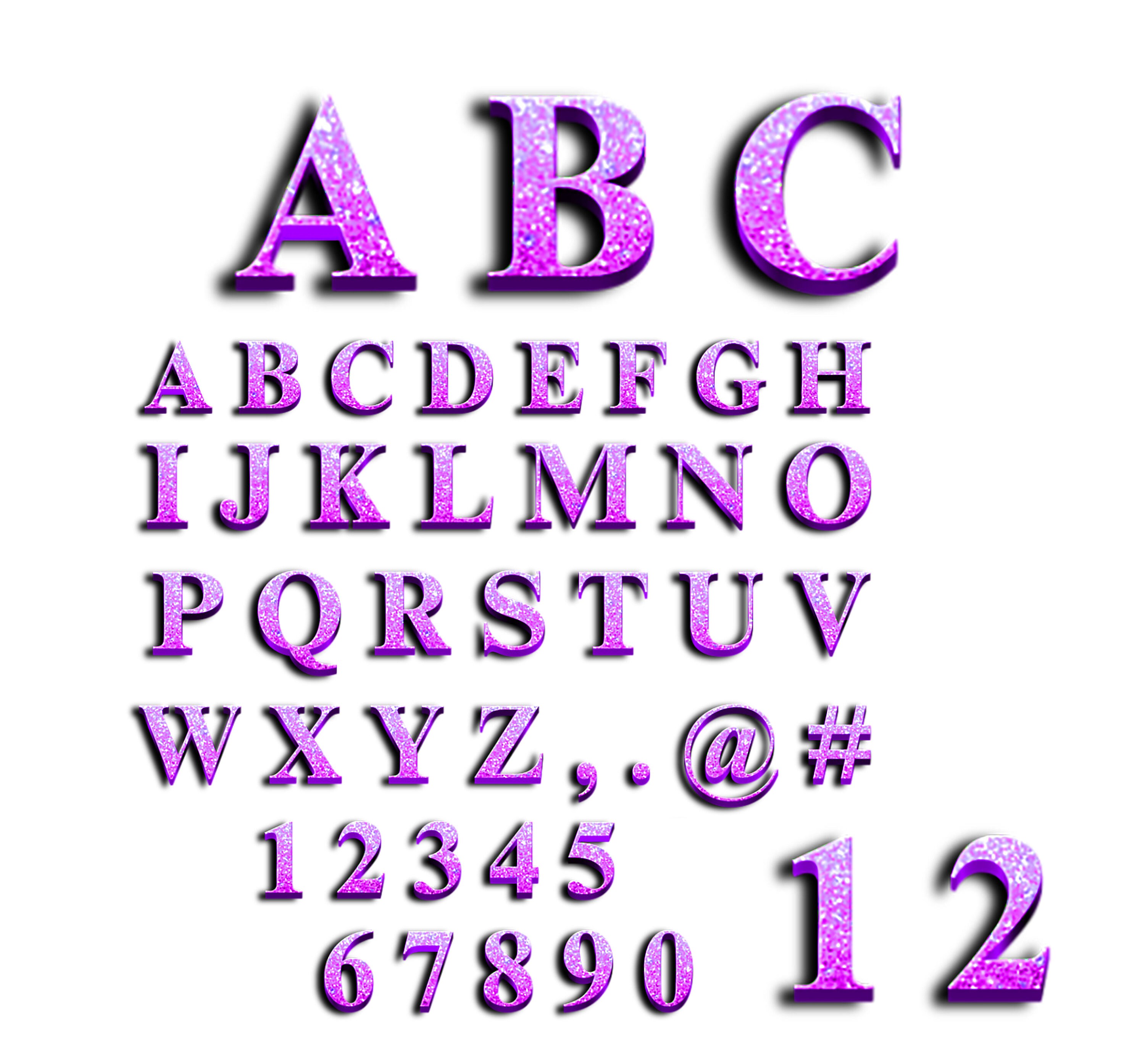 Pink Glitter Alphabets Png , Pink Printabel Digital Alphabet Fonts Png ...