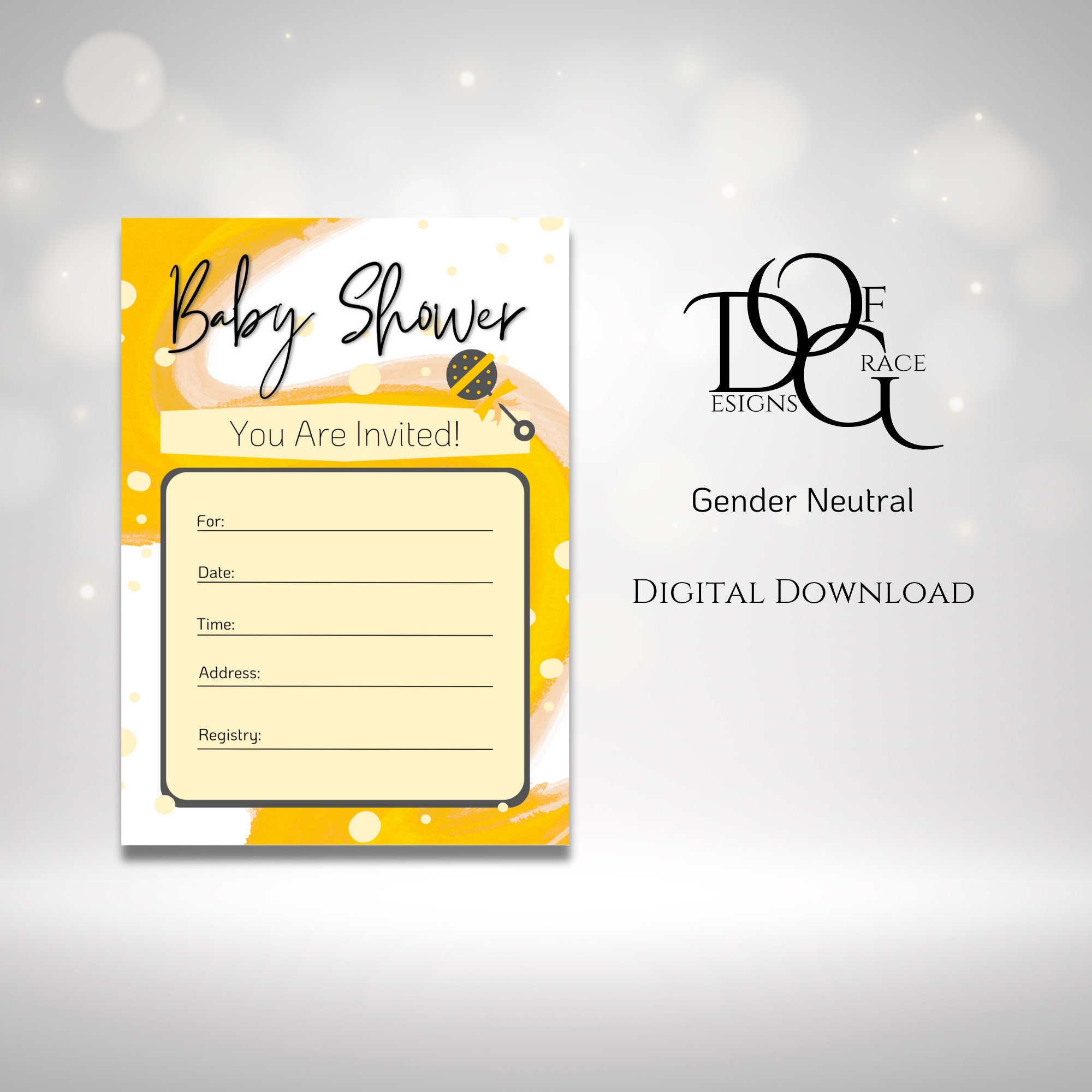 Printable Baby Shower Invitations - Etsy