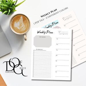 Printable Weekly Plan| Instant Download - Etsy