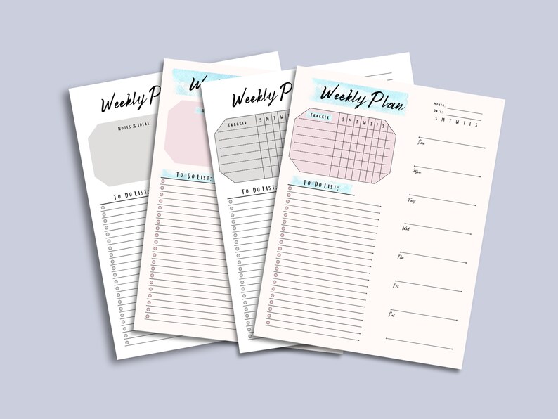 Printable Weekly Plan| Instant Download - Etsy