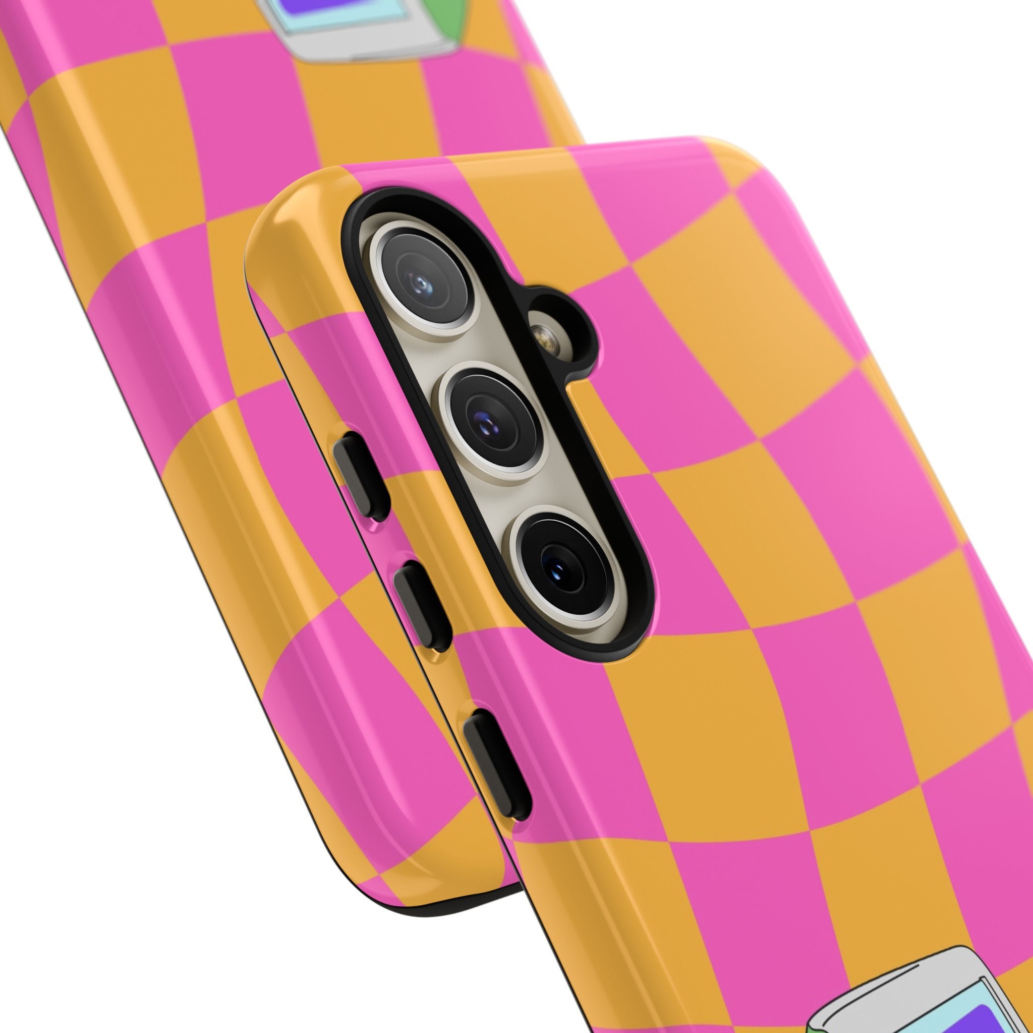 Too Old for Leo Pink Yellow Checkered Case for iPhone Google Pixel ...