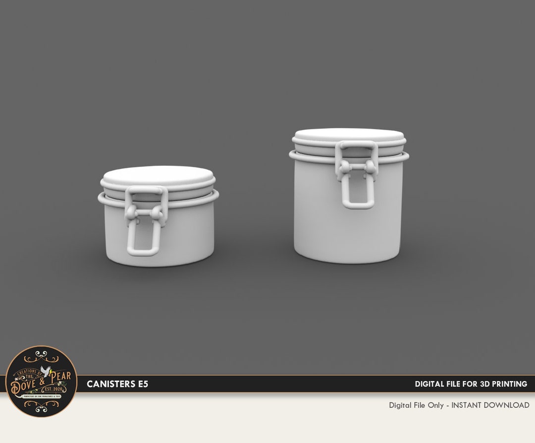 1:12 Canisters E5 Dollhouse Miniature - 3D STL PRINT File Instant ...