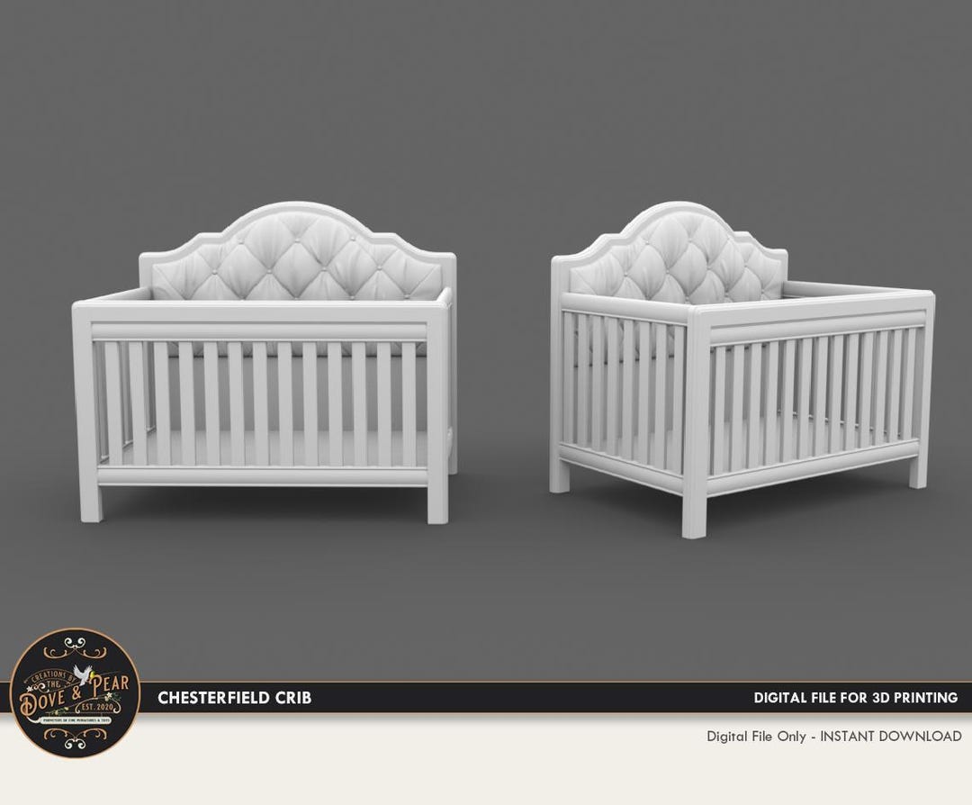 1:12 Chesterfield Crib Dollhouse Miniature - 3D STL PRINT File Instant ...