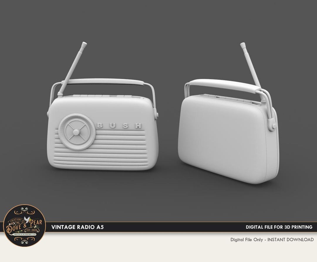 1:12 Vintage Radio A5 Dollhouse Miniature - 3D STL PRINT File Instant ...