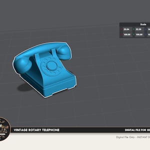 1:12 Vintage Rotary Phone Telephone Dollhouse Miniature - 3D STL PRINT ...