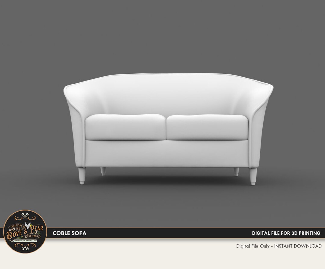 1:12 Coble Sofa Dollhouse Miniature 3D STL PRINT File Instant Download ...