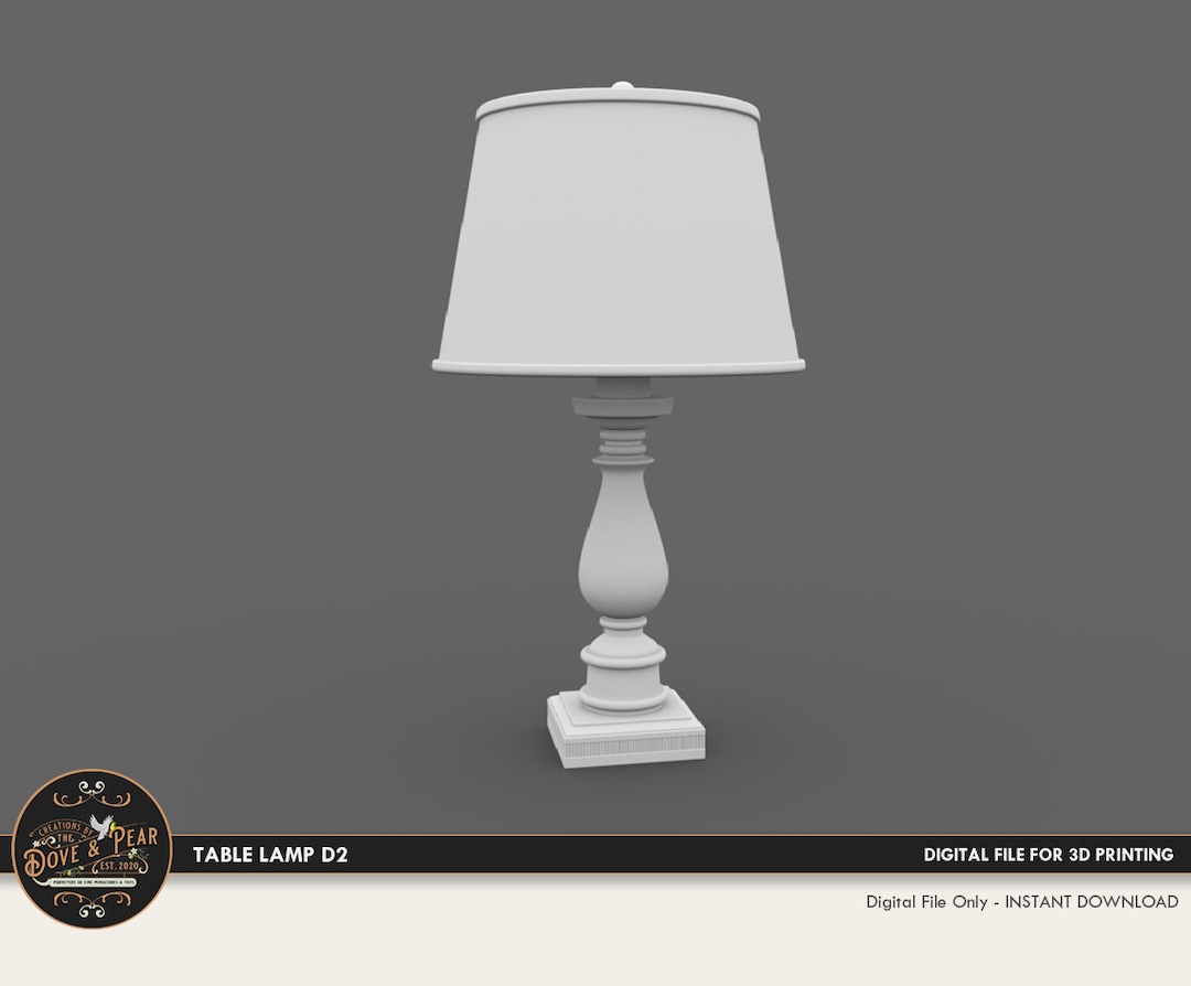 1:12 Table Lamp D2 Dollhouse Miniature - 3D STL PRINT File Instant ...
