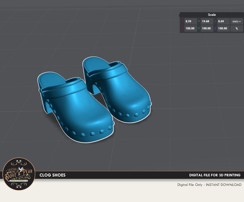 1:12 Clog Shoes Dollhouse Miniature - 3D STL PRINT File Instant ...