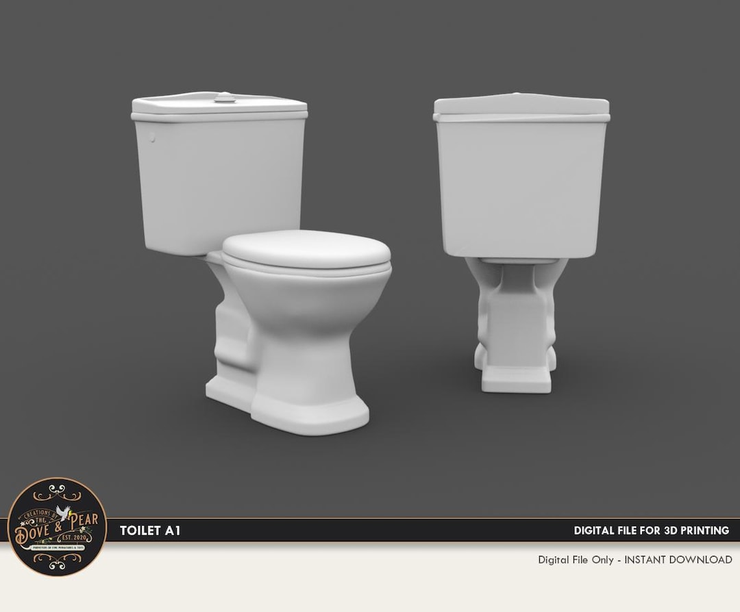 1:12 Toilet A1 Dollhouse Miniature - 3D STL PRINT File Instant Download ...