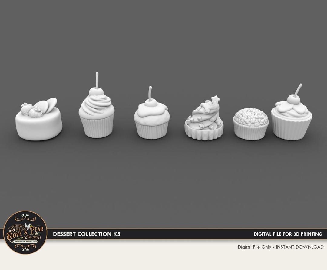 1:12 Dessert Collection K5 Cupcakes, Sweets, Cake Food Dollhouse ...