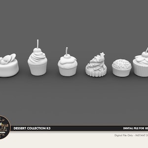 Dollhouse Miniature Dessert Collection, 3D Print STL File (instant ...