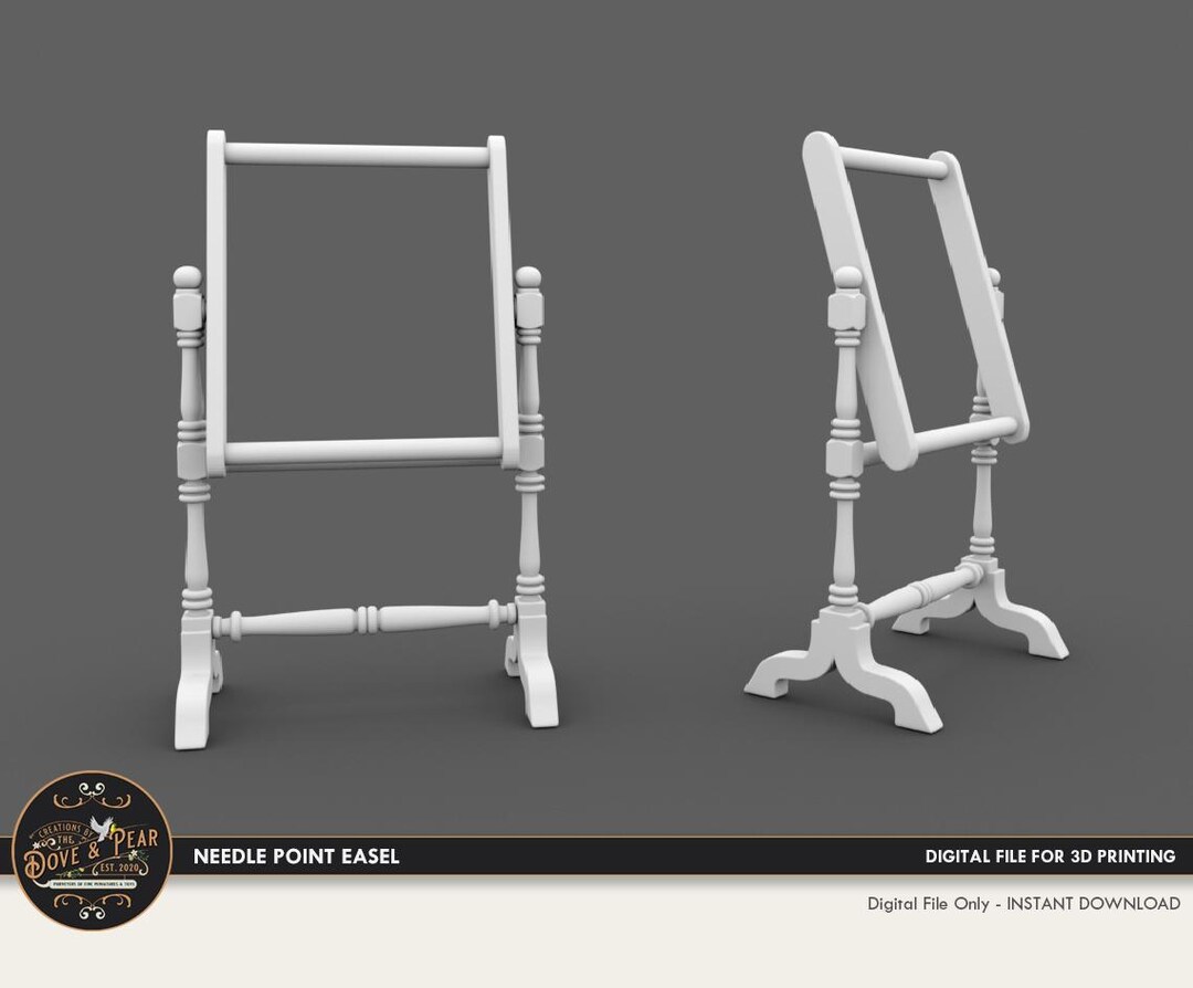 1:12 Needlepoint Easel Dollhouse Miniature - 3D STL PRINT File Instant ...