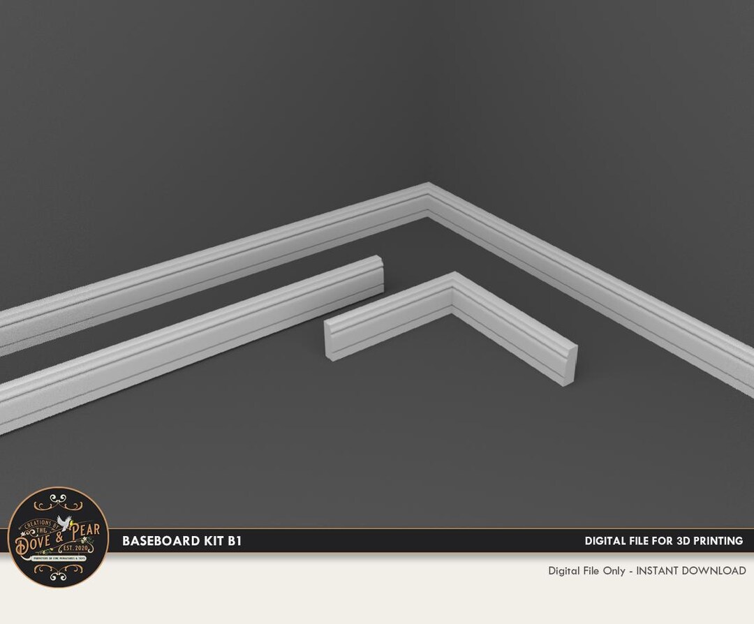 1:12 Baseboard Kit B1 8 X 8 Inch Room With Doorway Dollhouse Miniature ...