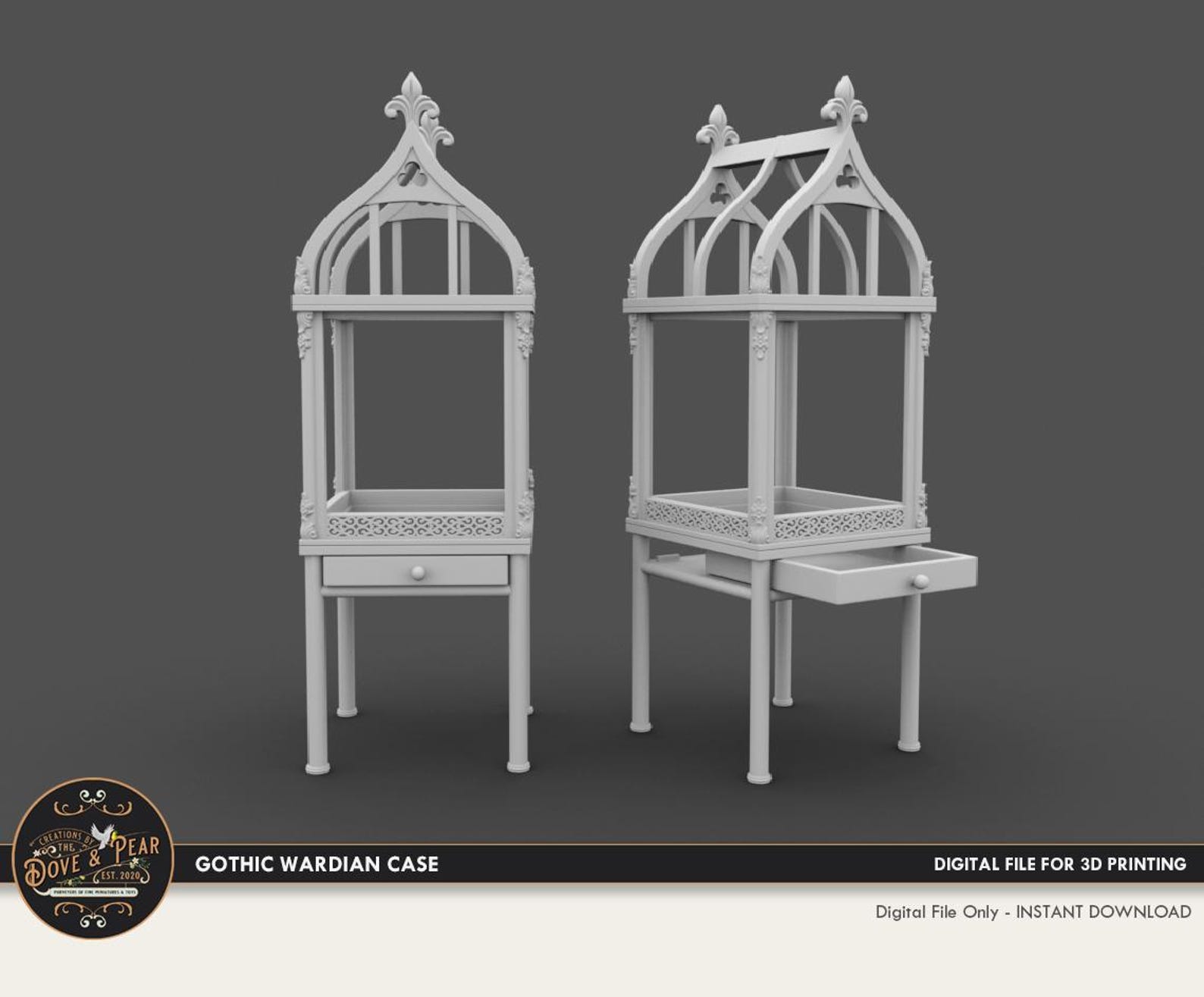 1:12 Gothic Wardian Case Greenhouse Dollhouse Miniature - 3D STL PRINT ...
