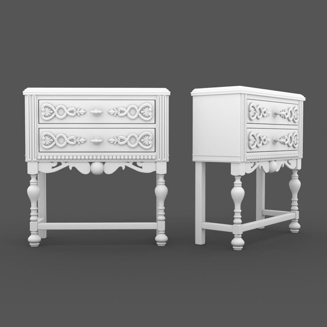 1:12 Magnolia Dresser Nightstand Dollhouse Miniature - 3D STL PRINT ...