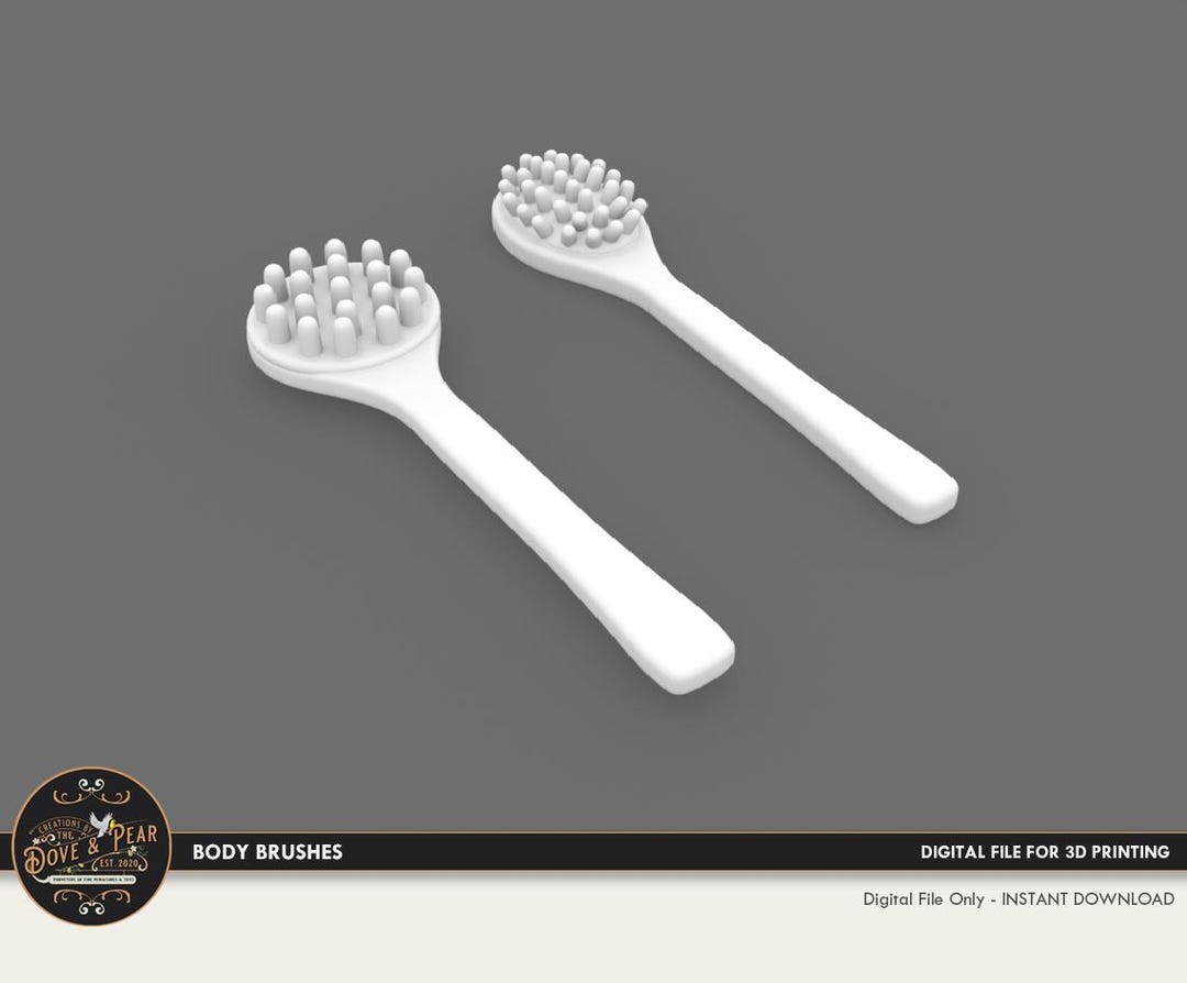 1:12 Body Brushes Dollhouse Miniature - 3D STL PRINT File Instant ...