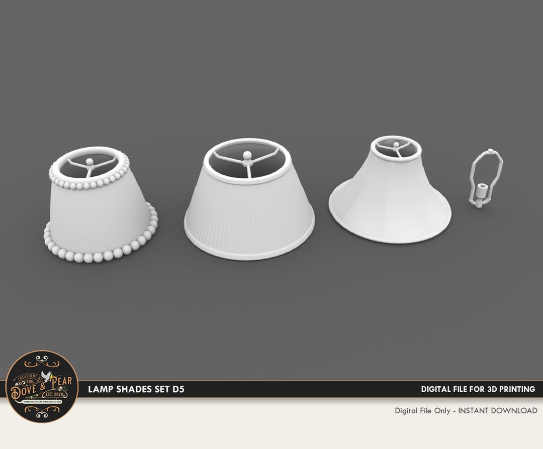 1:12 Lamp Shades Set D5 Dollhouse Miniature - 3D STL PRINT File Instant ...