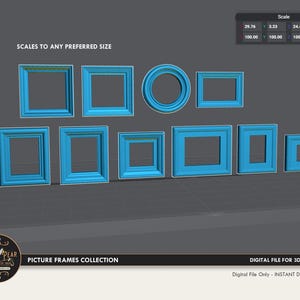 1:12 Picture Frames Collection Dollhouse Miniature - 3D STL PRINT File ...
