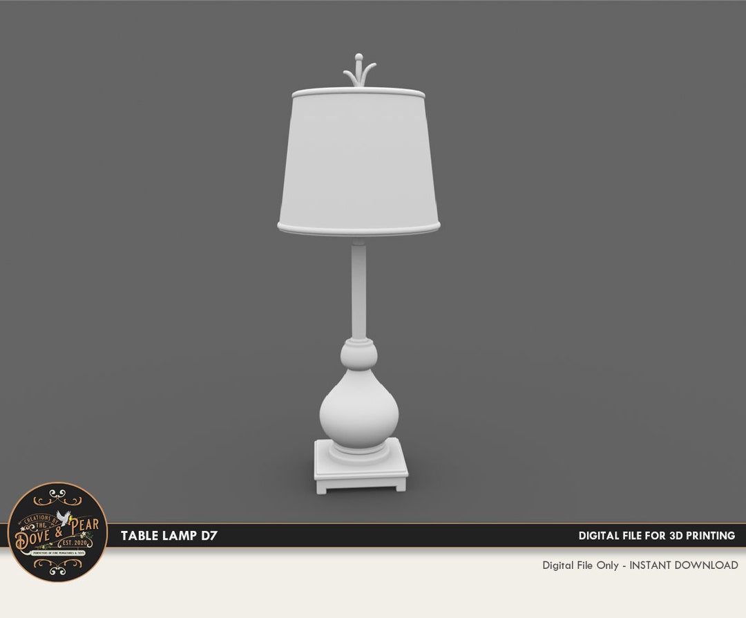 1:12 Table Lamp D7 Dollhouse Miniature - 3D STL PRINT File Instant ...