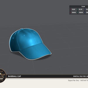 1:12 Baseball Cap Hat Dollhouse Miniature - 3D STL PRINT File Instant ...