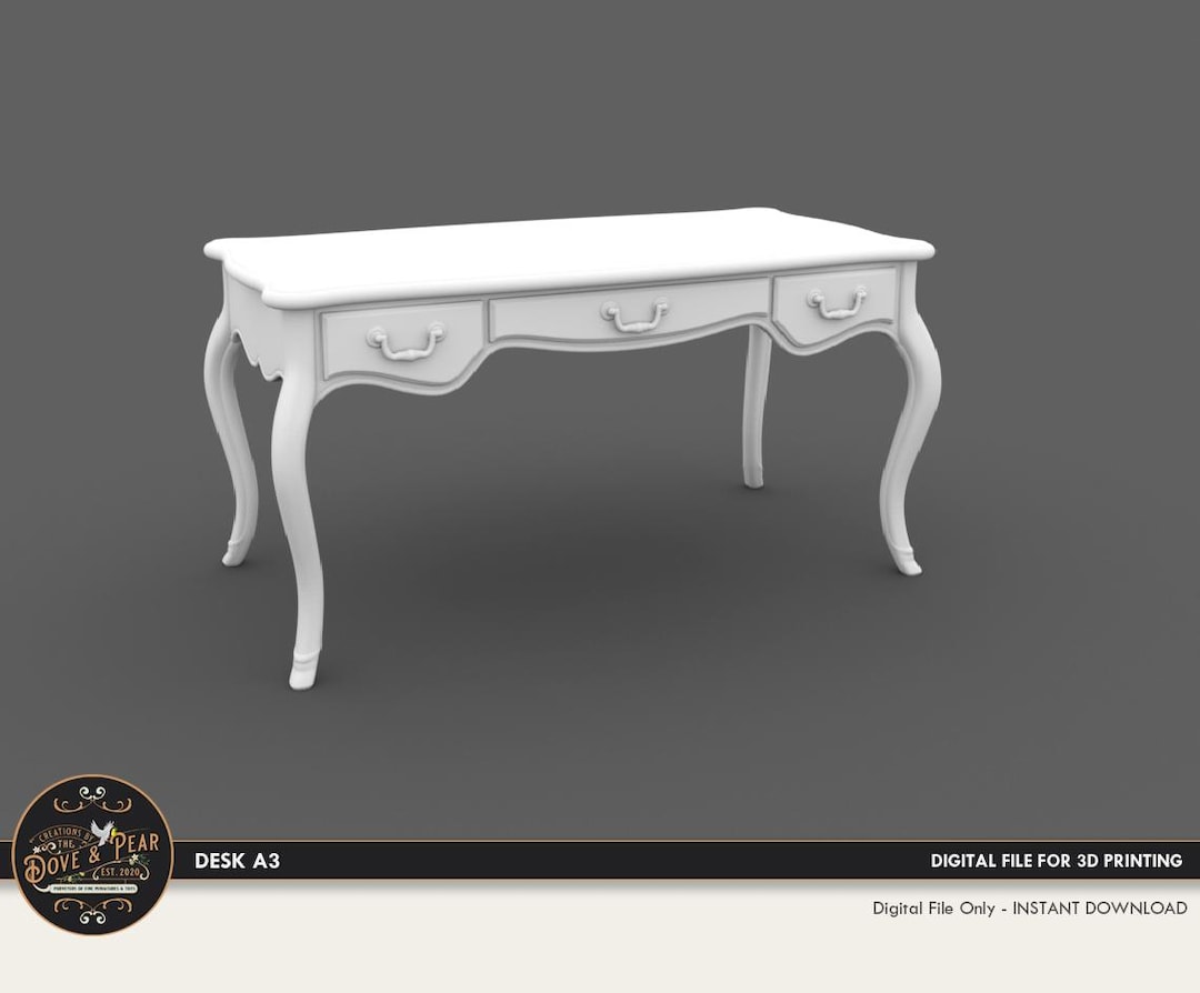 1:12 Desk A3 Dollhouse Miniature - 3D STL PRINT File Instant Download ...