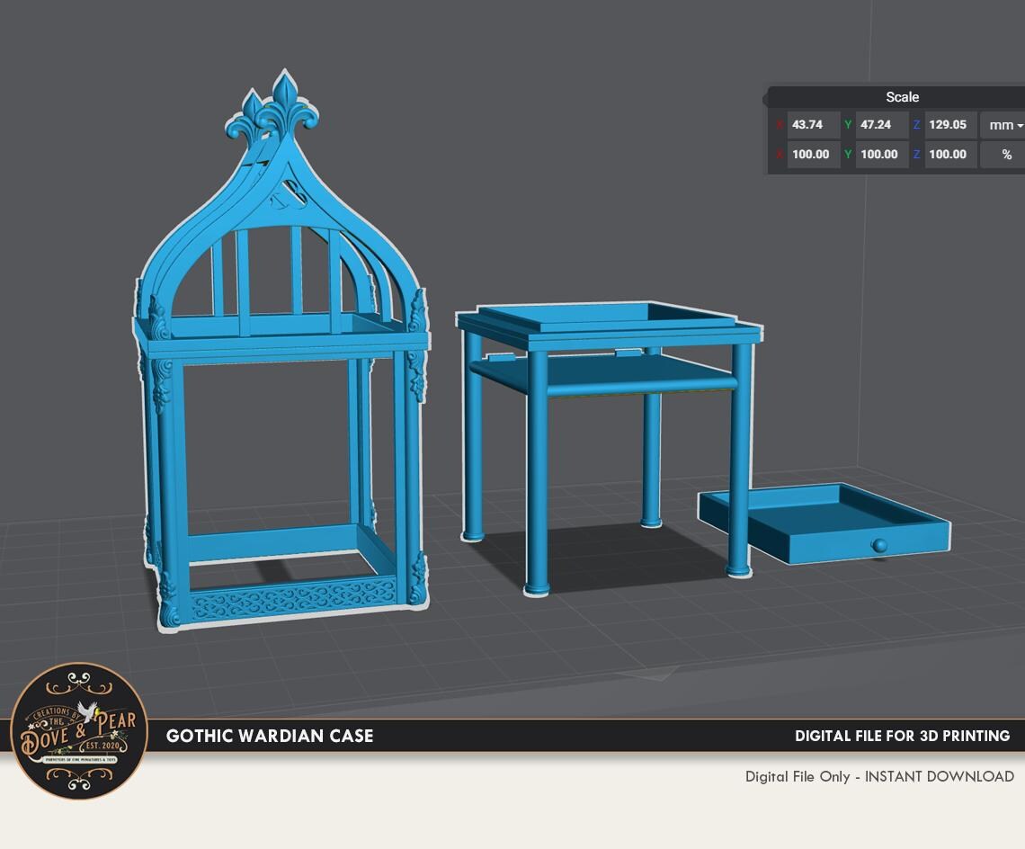 1:12 Gothic Wardian Case Greenhouse Dollhouse Miniature - 3D STL PRINT ...
