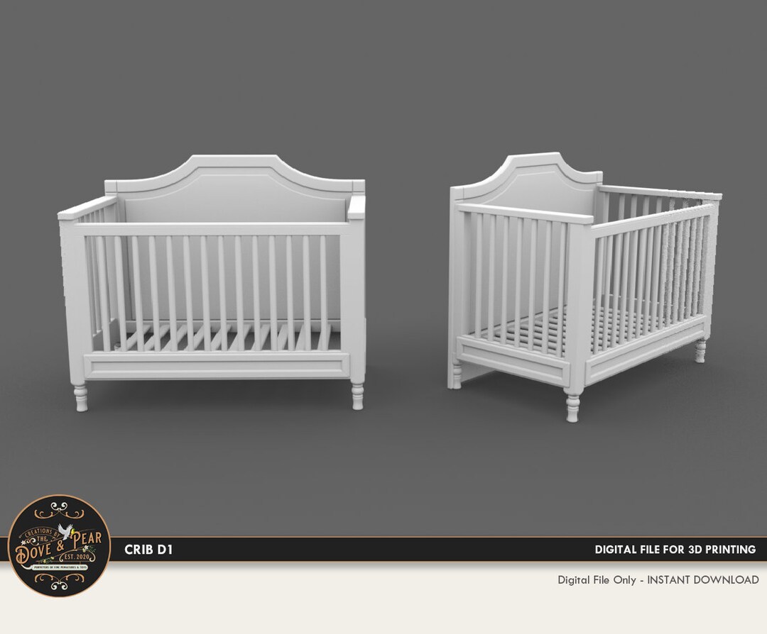 1:12 Crib D1 Dollhouse Miniature - 3D STL PRINT File Instant Download ...