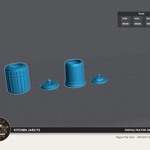 1:12 Kitchen Jars F2 Dollhouse Miniature - 3D STL PRINT File Instant ...