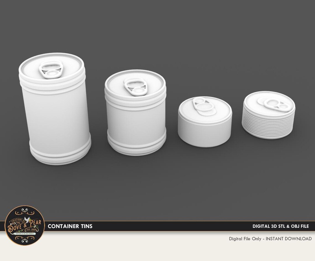 1:12 Tin Cans Food Kitchen Dollhouse Miniature - 3D STL PRINT File ...