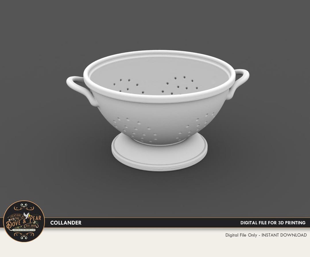 1:12 Collander Strainer Kitchen Dollhouse Miniature - 3D STL PRINT File ...