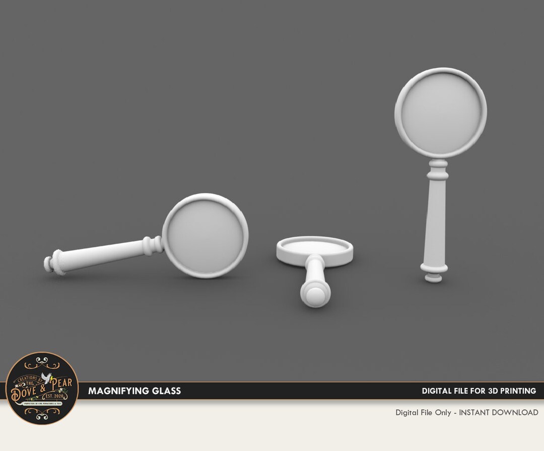 1:12 Magnifying Glass Dollhouse Miniature - 3D STL PRINT File Instant ...