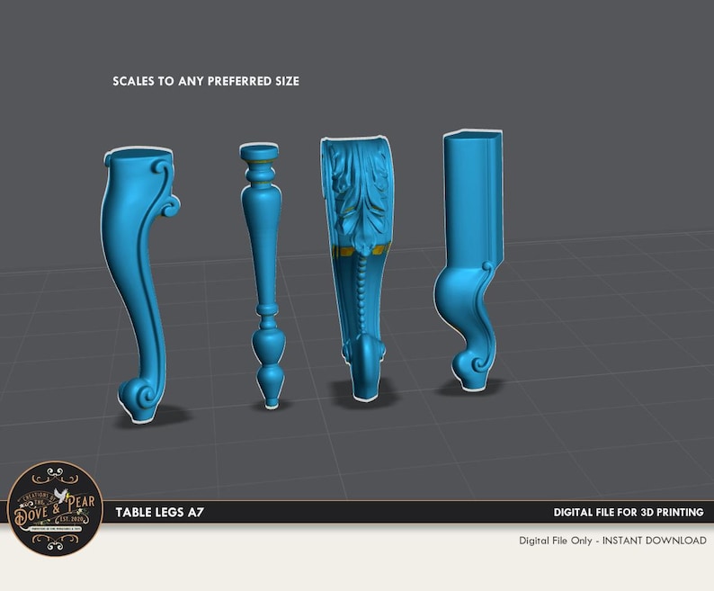 Dollhouse Table Legs A7: 3D Print STL File (instant Download) - Etsy