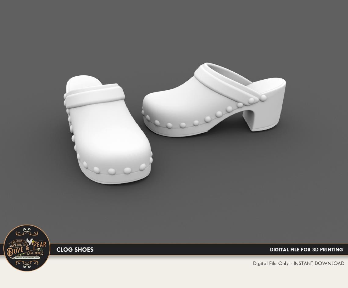 1:12 Clog Shoes Dollhouse Miniature - 3D STL PRINT File Instant ...