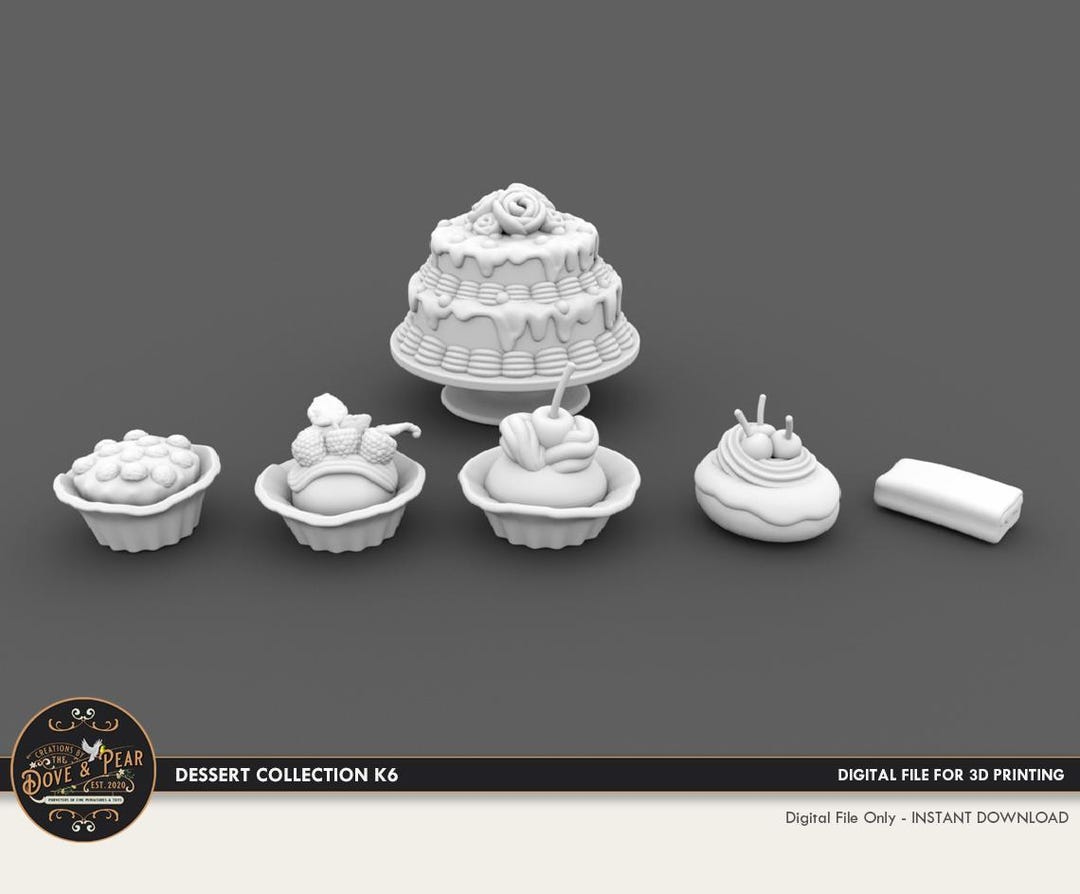 1:12 Dessert Collection K6 Cupcakes, Sweets, Cake Food Dollhouse ...