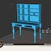 1:12 Desk With Hutch and Drawers Dollhouse Miniature - 3D STL PRINT ...