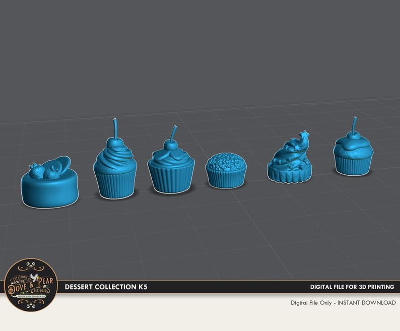 Dollhouse Miniature Dessert Collection, 3D Print STL File (instant ...