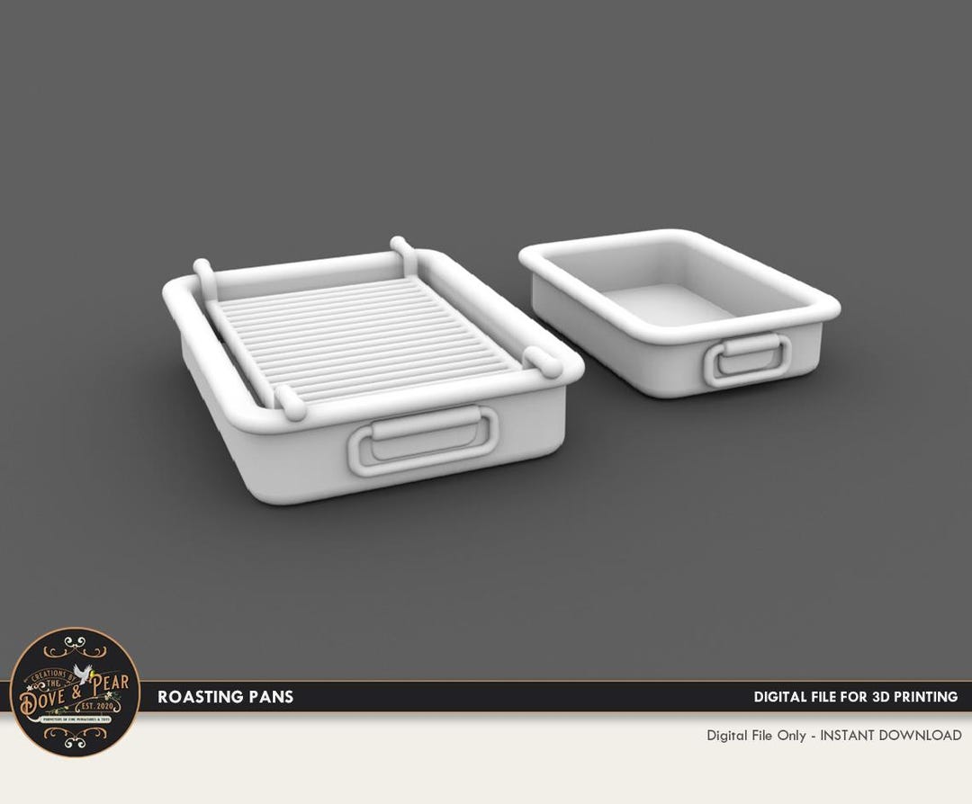 1:12 Roasting Pans for Kitchen Cooking & Baking Dollhouse Miniature ...