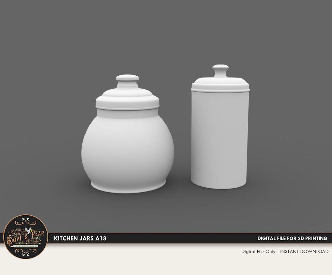 1:12 Kitchen Jars A13 Dollhouse Miniature - 3D STL PRINT File Instant ...