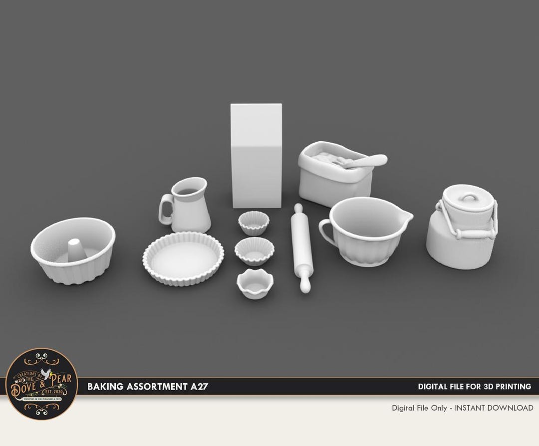 1:12 Baking Accessories A27 Dollhouse Miniature - 3D STL PRINT File ...