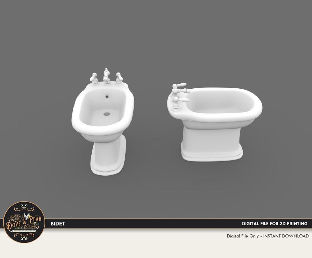 1:12 Bidet Dollhouse Miniature - 3D STL PRINT File Instant Download - Etsy