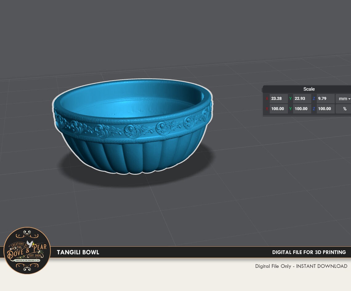 1:12 Tangili Decorative Bowl Dollhouse Miniature 3D STL PRINT File ...