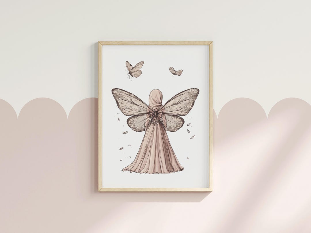 Elegant Hijabi Fairy Wall Art | Islamic Wall Art Decor Print | Hijab ...