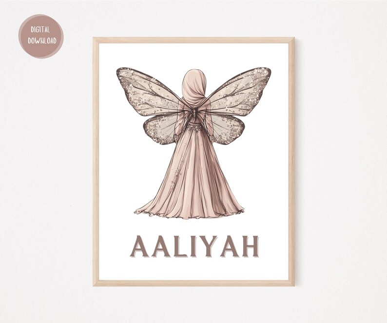 Personalized Hijabi Fairy Print: Muslim Nursery Decor (digital Download ...