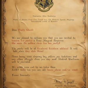 Harry Potter Editable Birthday Party Bundle, Hogwarts Invitation ...