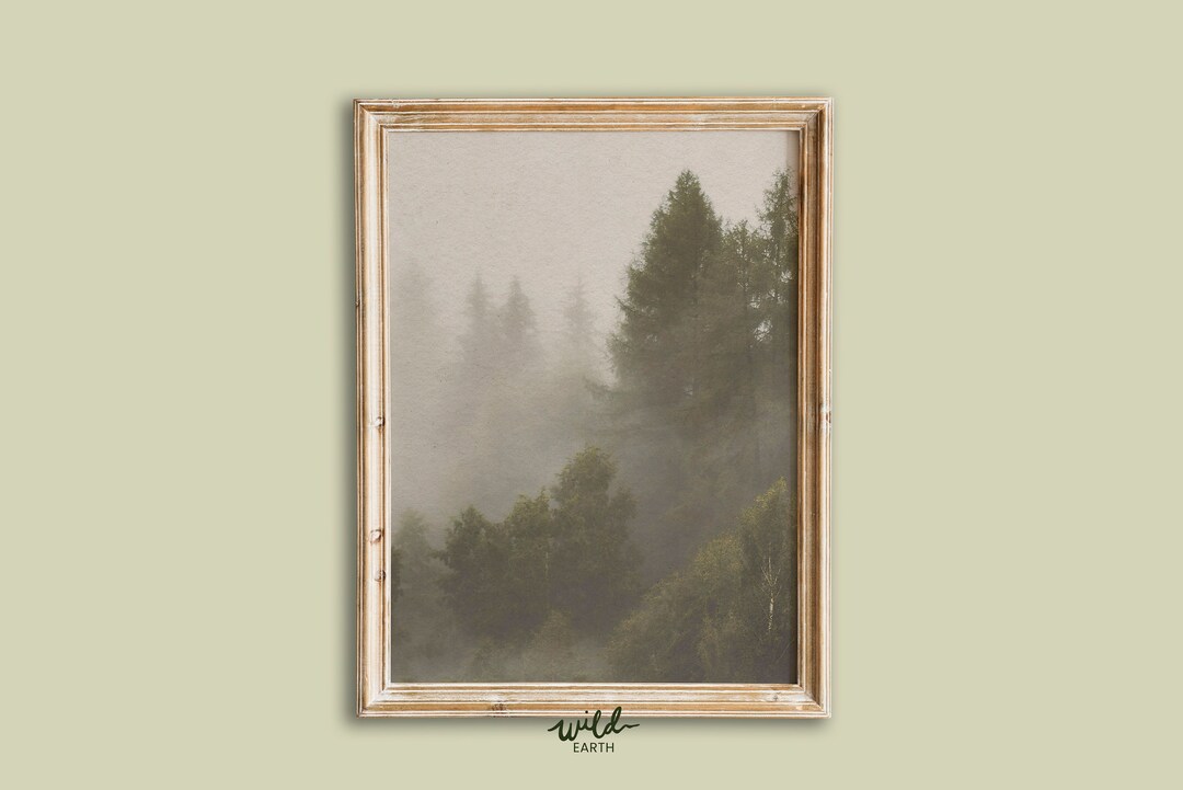 Foggy Forest PRINTABLE Painting Office Decor Digital Downloadable ...