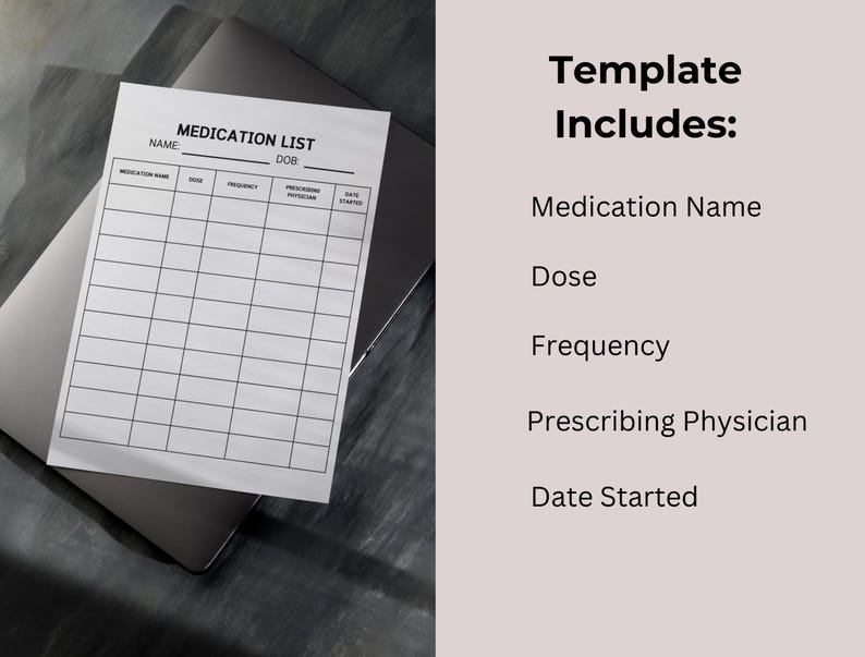 Medication Log Printable, Medication Tracker, Medication Intake ...