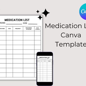 Medication Log Printable, Medication Tracker, Medication Intake ...