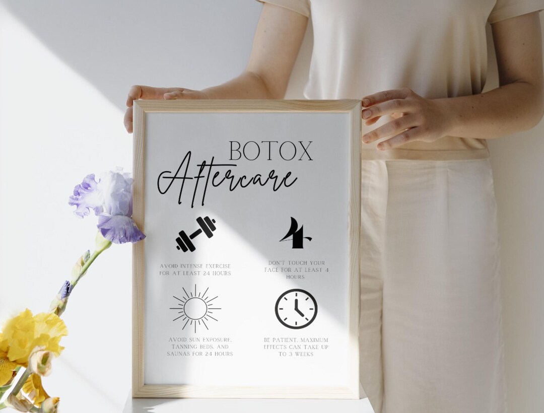 BOTOX Aftercare Sign, Printable Template Med Spa Sign, Beauty Sign ...